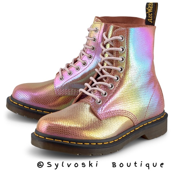 Dr. Martens | Shoes | Dr Martens 46 Pascal Pink Iridescent Texture Boot ...